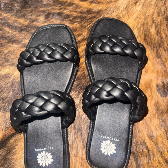Yellow Box | Shoes | Yellow Box Black Braided Sandals | Poshmark